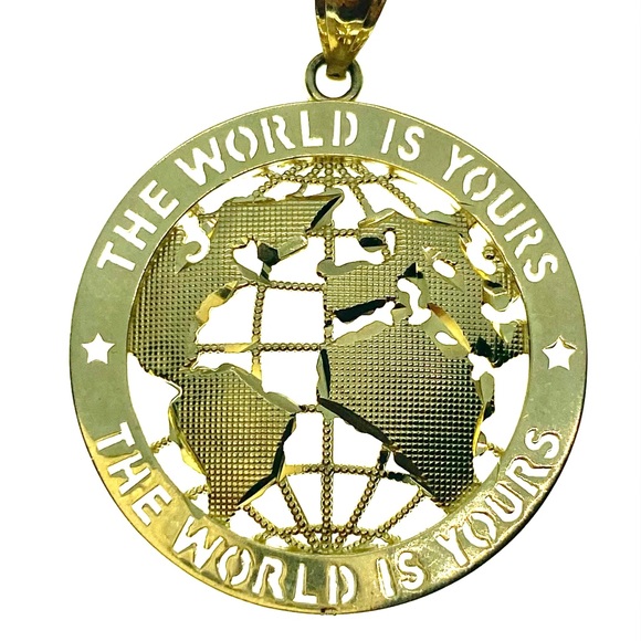 Jewelry | 1kt Gold Globe World Map Pendant | Poshmark